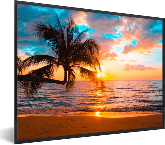 Fotolijst - Poster - Strand - Zee - Palmboom - Acrylglas - Poster met ...
