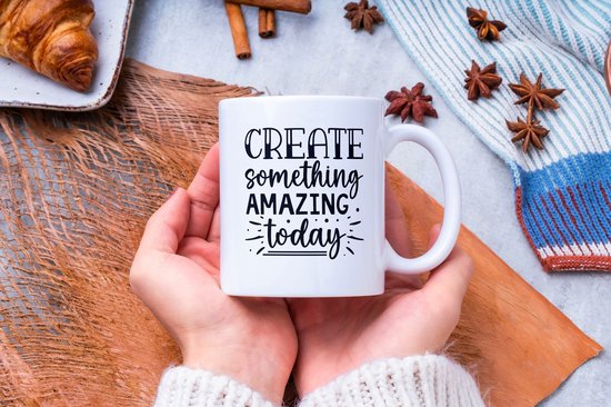 Knutsel Mok met tekst: Create something amazing today | Knutselen ...