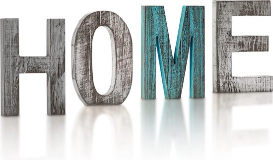 "HOME" Decoratieve Houten Letters - Grote Houten Letters Voor Wanddecor ...