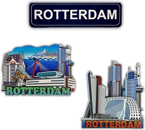 Koelkastmagneten Set: Rotterdam, Holland - 3 stuks - Typische Souvenirs ...