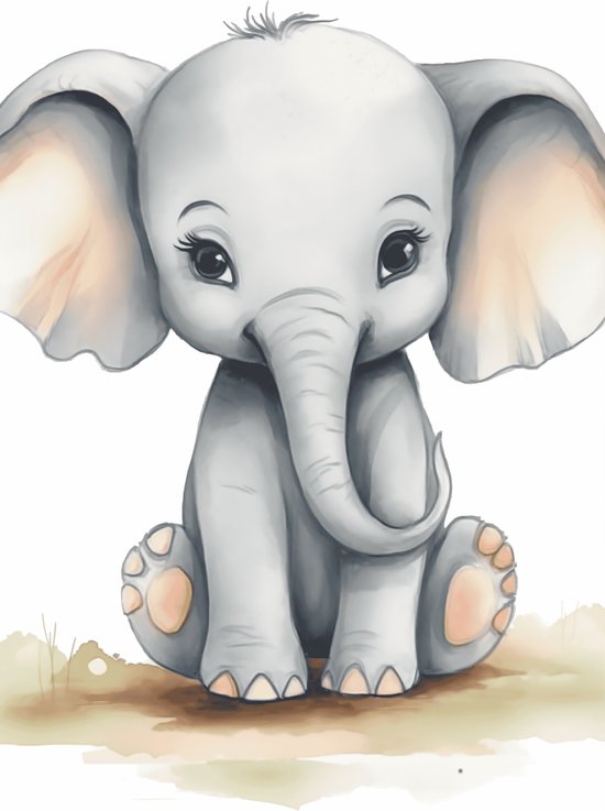 Lief Olifantje | Poster Olifant | Dombo Poster | Kinderkamer Poster ...
