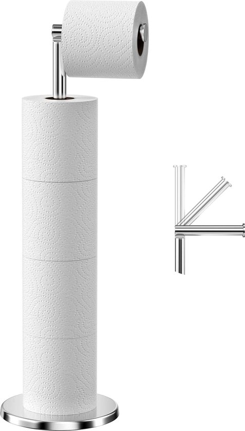 Staande toiletpapierhouder, staand, staand, wc-rolhouder zonder boren ...