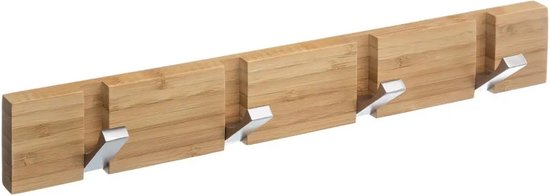 Bamboe kapstok met 4 inklapbare haken Five® - Hout - Decoratief ...