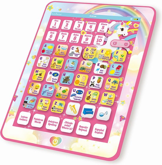 Eenhoorn tweetalig onderwijstablet (Engels/Spaans) 80 activiteiten ...