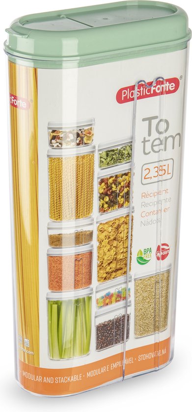 Plasticforte Voedselcontainers set - 4 stuks - mint groen - 2350/1500ml ...