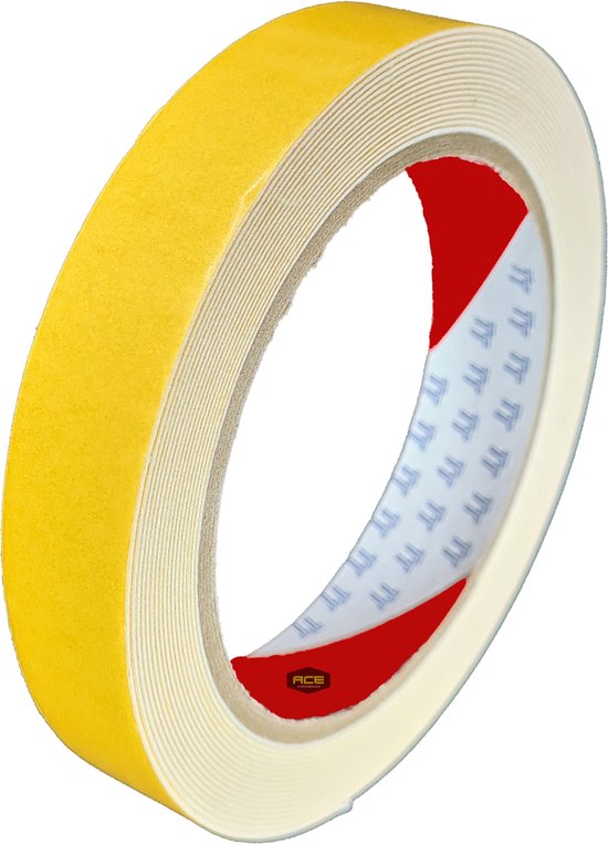Ace Verpakkingen - Dubbelzijdig Tape - 19mm x 5 meter - Extra sterk - Montagetape -... | bol
