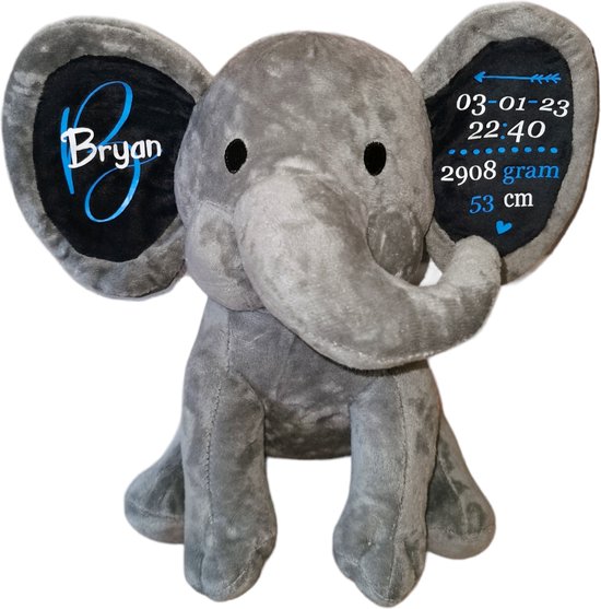 Nijos Gepersonaliseerde Pluche Ollie Olifant™ Knuffel - Uniek ...