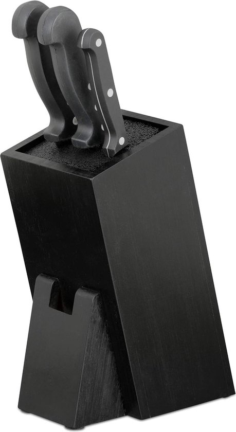 messenblok met keukenblok, voor 6 messen, van bamboe, BPA-vrij,zwart | bol