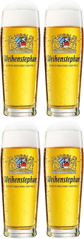 Weihenstephan Pilsglazen 25cl - Set van 4 Bierglazen - Perfecte Bierglas voor Pilsner... | bol