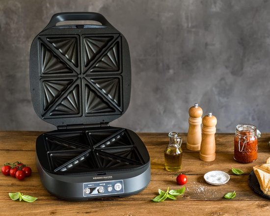 Tosti Apparaat voor 4 Tosti's - Anti Aanbaklaag - Contactgrill - Met ...