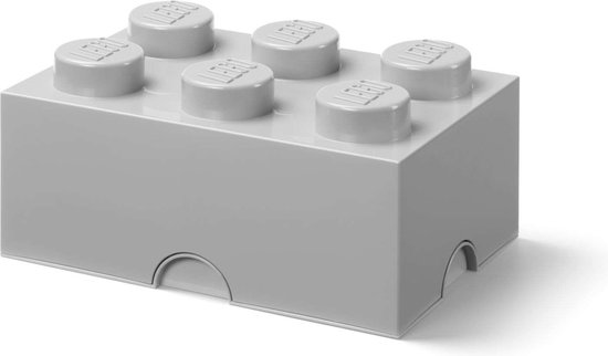 Lego - Opbergbox Brick 6 - Nylon - Grijs | bol