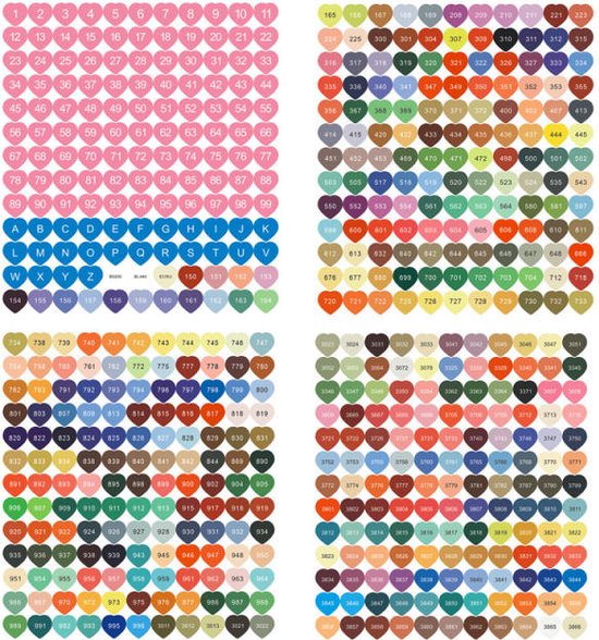 Diamond Painting - DMC stickers - 447 stuks - Hartjes | bol