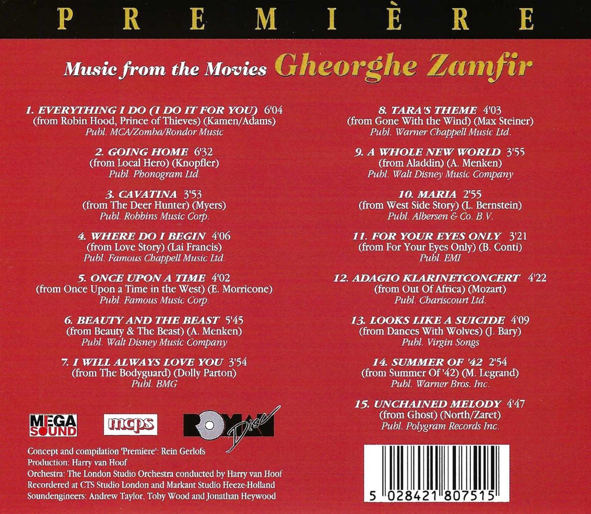 Music From The Movies, Gheorghe Zamfir | CD (album) | Muziek | bol