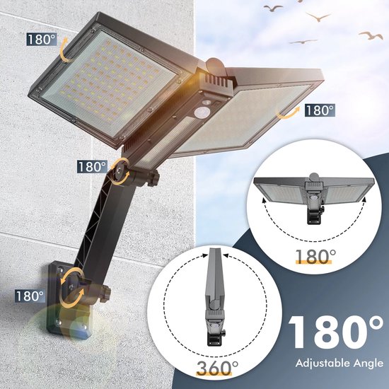 Regal Tech Solar Buitenlamp met bewegingssensor - Solar lamp - Wandlamp ...