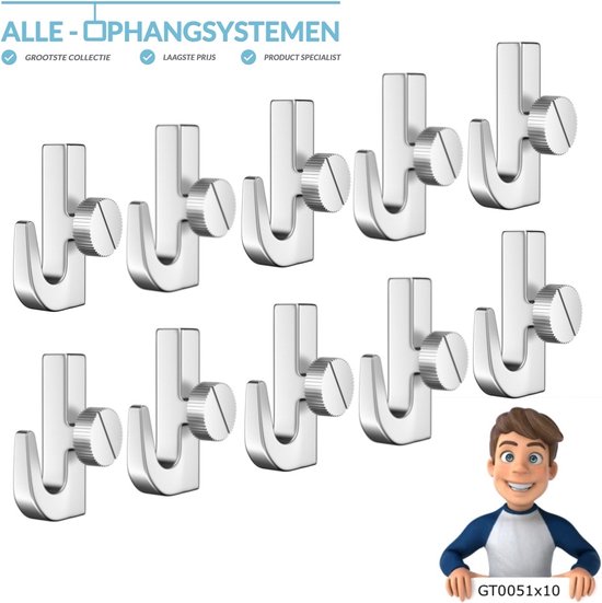 GT0051 GeckoTeq 10x zware ophanghaak-ophangrail-ophangsysteem | bol