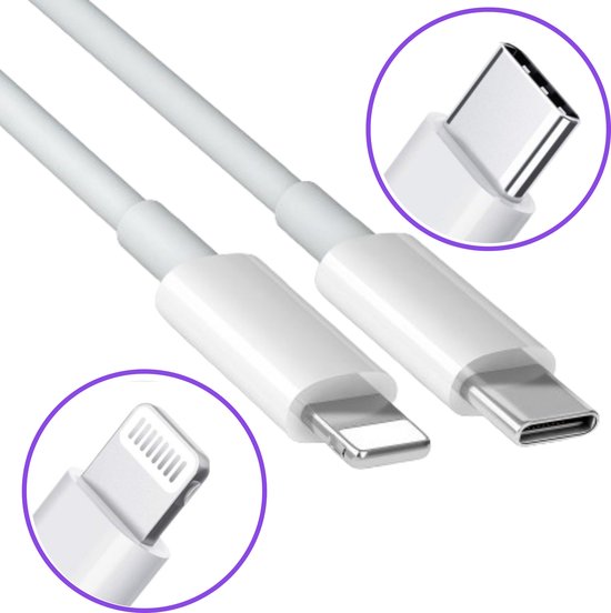 USB C naar 8 pin Connector - USB-C kabels - Snellader / Lader USBC ...