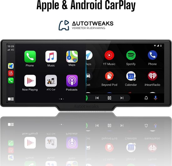 AutoTweaks - Navigatiesysteem Auto - 10 Inch - Apple Carplay en Android Auto - Nieuw 2024 | bol