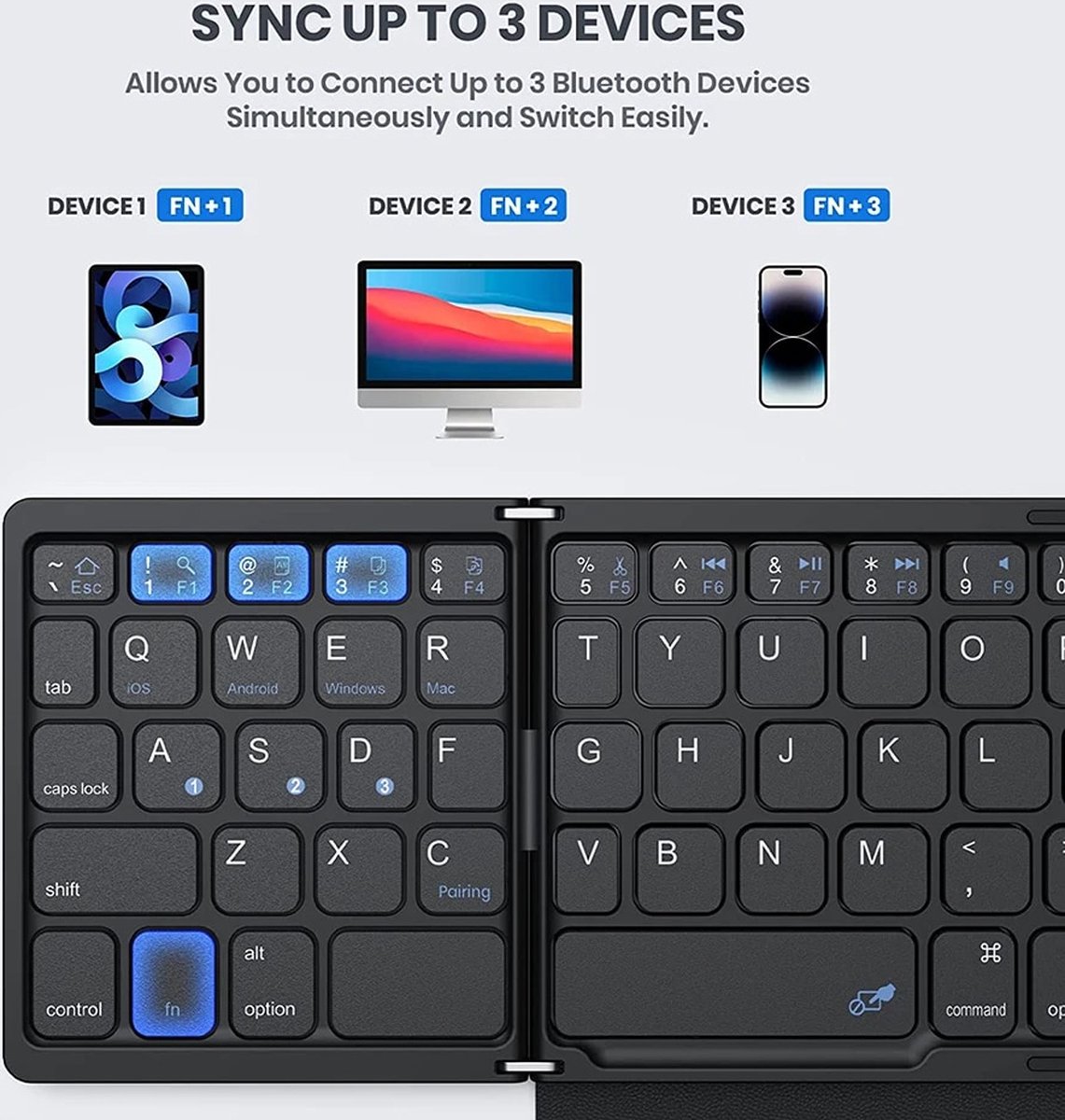 Opvouwbaar Bluetooth Toetsenbord Oplaadbaar Bluetooth Toetsenbord Met ...