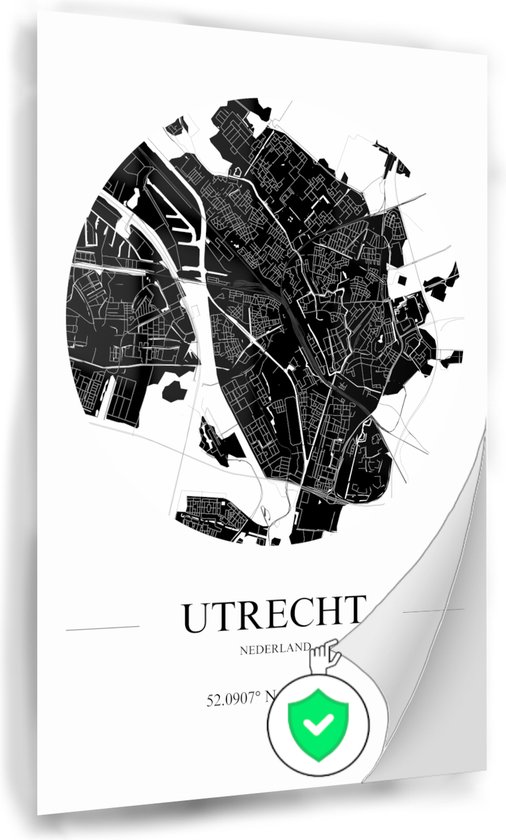 Kaart Utrecht poster - Utrecht poster - Posters map Utrecht ...