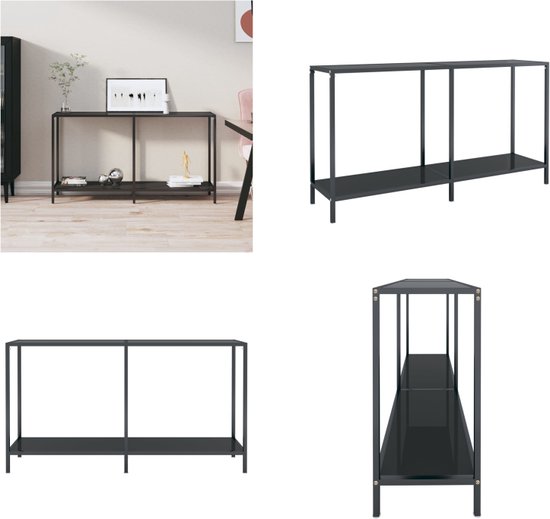vidaXL Wandtafel 140x35x75,5 cm gehard glas zwart - Wandtafel ...