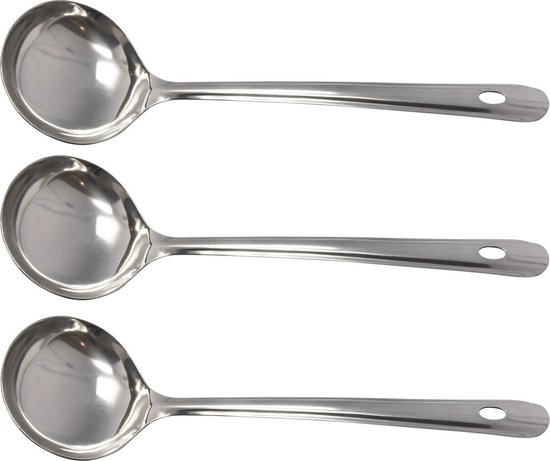 Soeplepel - 3x - RVS - opscheplepel voor soep - 32 cm - lepel | bol