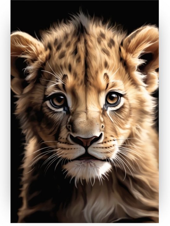Welp leeuw poster - Dieren posters - Poster leeuw - Posters vintage ...
