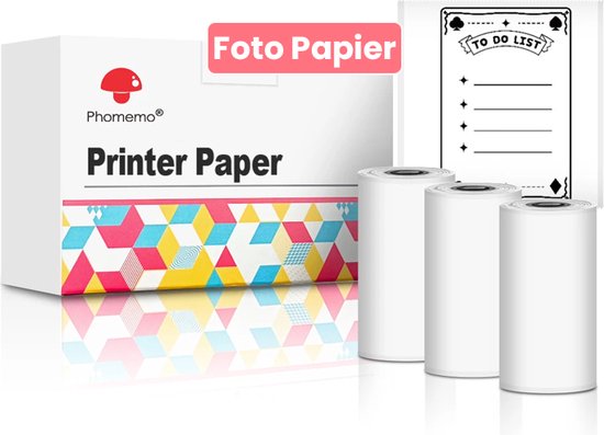 Phomemo® Foto Papier - Papier voor Mini Fotoprinter - 3 Rollen ...