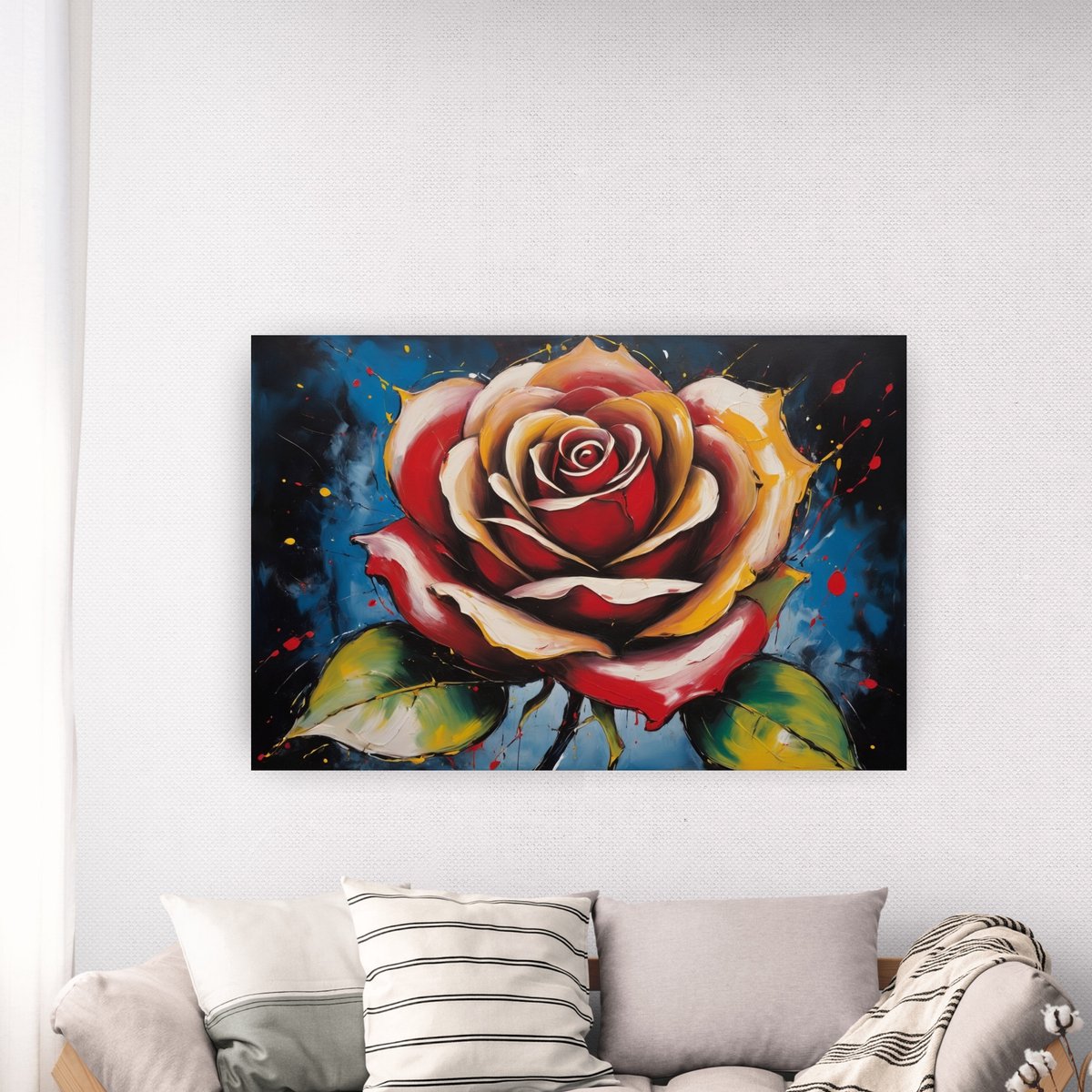 Roos Jackson Pollock stijl poster - Jackson Pollock muurdecoratie ...