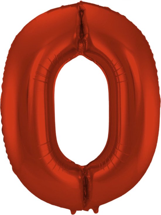 LUQ - Cijfer Ballonnen - Cijfer Ballon 0 Jaar - Kleur Rood - XL Groot ...