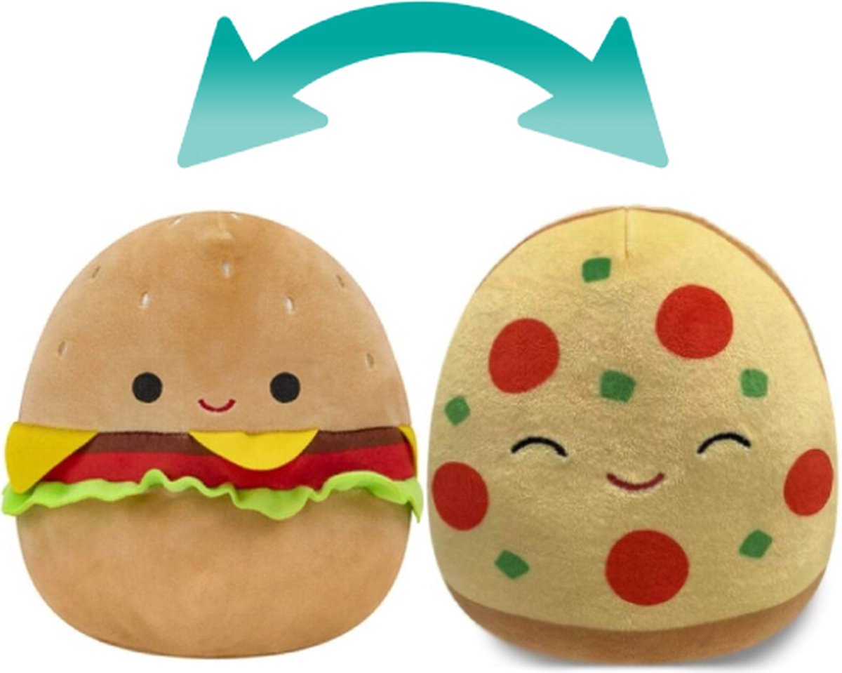 Squishmallows Flip-A-Mallow Pep & Carl (Pizza/Hamburger) Pluche Knuffel ...