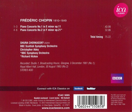 Shura Cherkassky, BBC Scottish Symphony Orchestra - Chopin: Piano Concerto No.1 & No.2... | bol