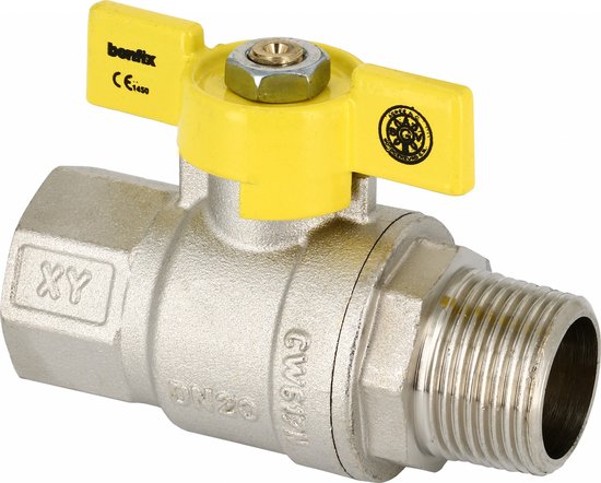 Bonfix Gaskranen voor België Gaskraan || vlindergreep bediening 1/2 - binnendraad x... | bol