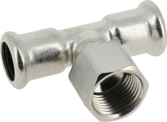 BONFIX T-stuk 88,9 x 88,9 mm 2 inch M-Press RVS | bol