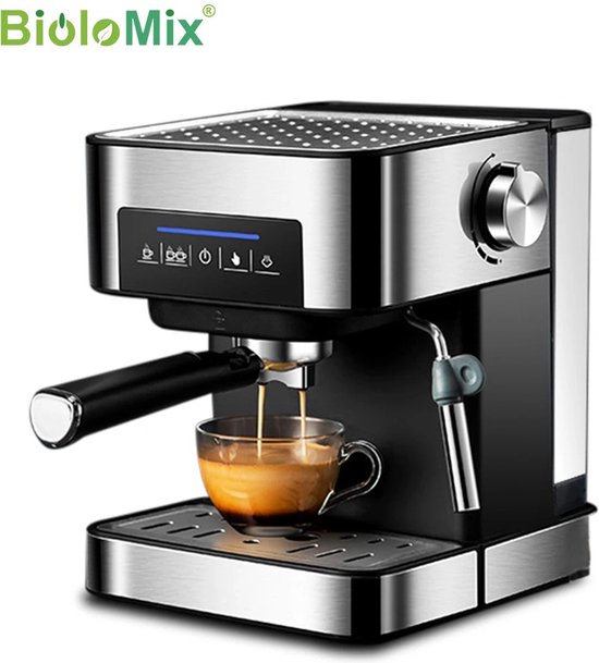 Koffiemachine - Koffiezetapparaat - 1.6 Liter - 20Bar - Met Melkopschuimer -... | bol