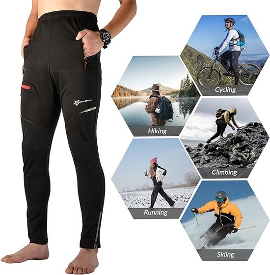 ROCKBROS Lange Broek, Sportbroek, Winterfietsbroek voor Dames en Heren ...