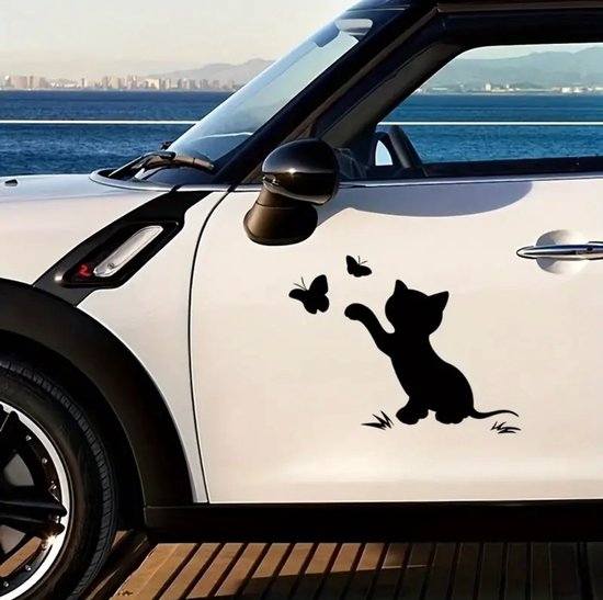 GoedeDoelen.Shop | Auto Sticker Vlinder Kat | Afmeting 12 x 16 CM ...