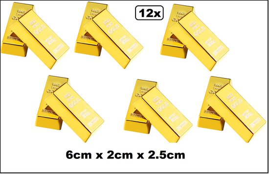 12x Goudstaaf 6cm x 2,5cm - Thema feest festival hollywood gala ...