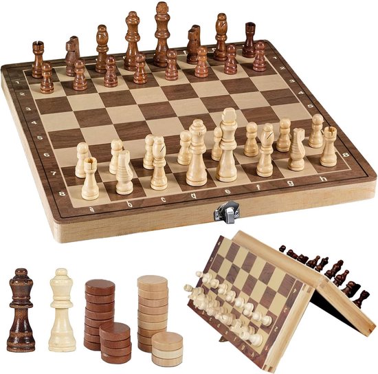 Dambord - Dambord met Damstenen - Familiespel - Damset - Schaakbord ...