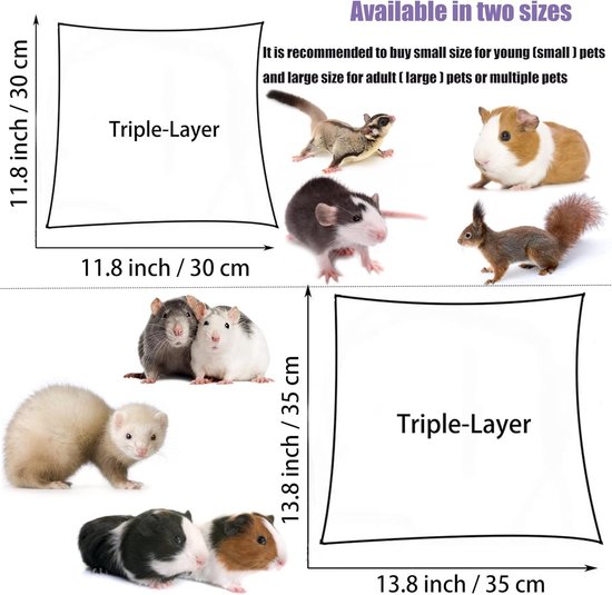 Bed, hangmat voor ratten, 3 niveaus, wollig hol voor kleine dieren ...