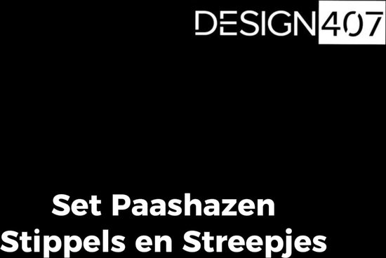 Design407 - Paashazen set Stippels & Streepjes - 30x15x3 cm & 20x10x2 cm - Zwart - Wit... | bol