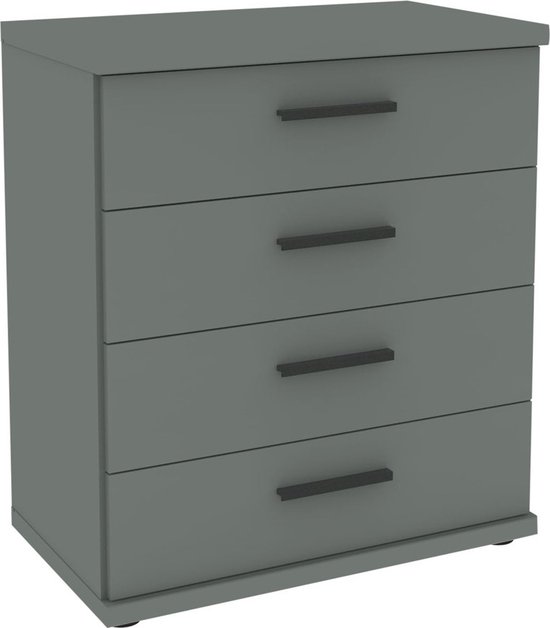 B Bright Commode Chateau met 4 laden - 75 x 86 x 42 cm - saliegroen | bol