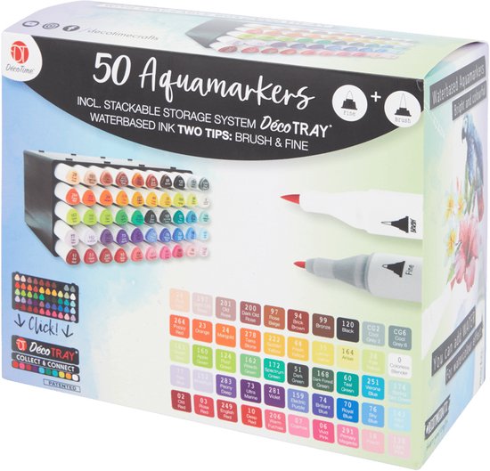 Decotime - Aquamarkers 50 pièces - Marqueurs de haute qualité ...
