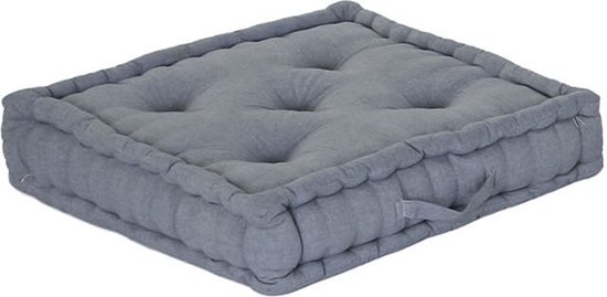 Items Vloerkussen Kenya - 2x - Denim blauw - katoen - 60 x 60 x 13 cm ...