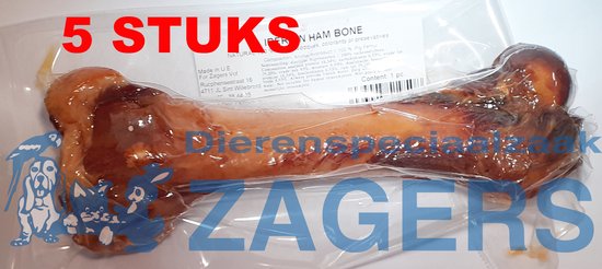 Zagers Natuurlijke Hondensnacks Iberian - ham bone 22 cm - 5 stuks | bol