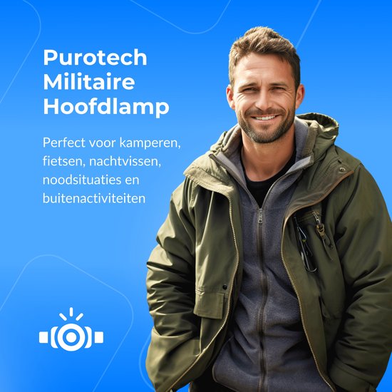 PuroTech - Led Hoofdlamp - Militaire Hoofdlamp - Hoofdlamp LED ...