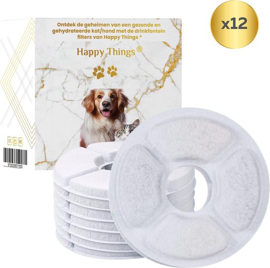 Happy Things Drinkfontein Filters - Ronde Filters - 12 stuks Navulling ...