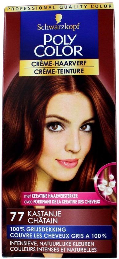 3x Poly Color Haarverf nr. 77 Kastanje | bol