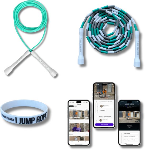 Elevate Rope - Springtouw Bundel Met Workout App (Turquoise) - 2 x ...