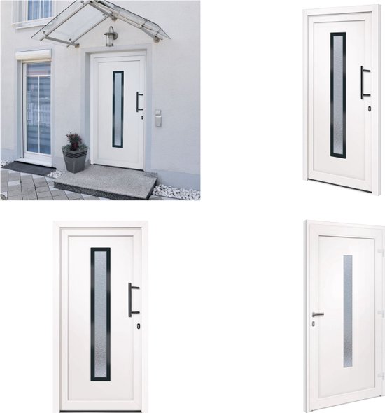 vidaXL Voordeur 98x200 cm PVC wit - Voordeur - Voordeuren - Deur ...