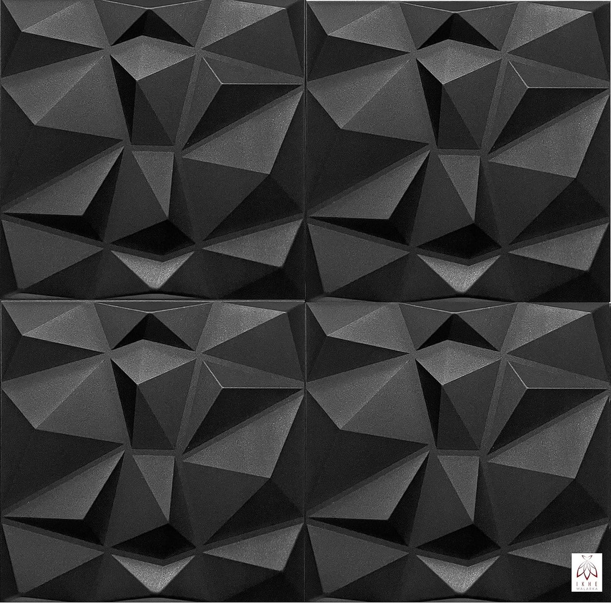 Eurodeco 3D Wandpanelen - 20 Stuks, Kleur Zwart, Design Diamant ...
